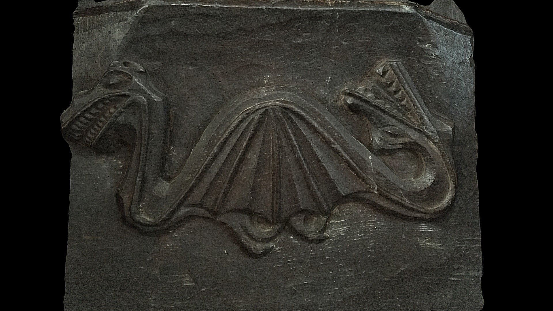 Carved wood beast misericord, Ulcombe Church - 3D model by Kent ...