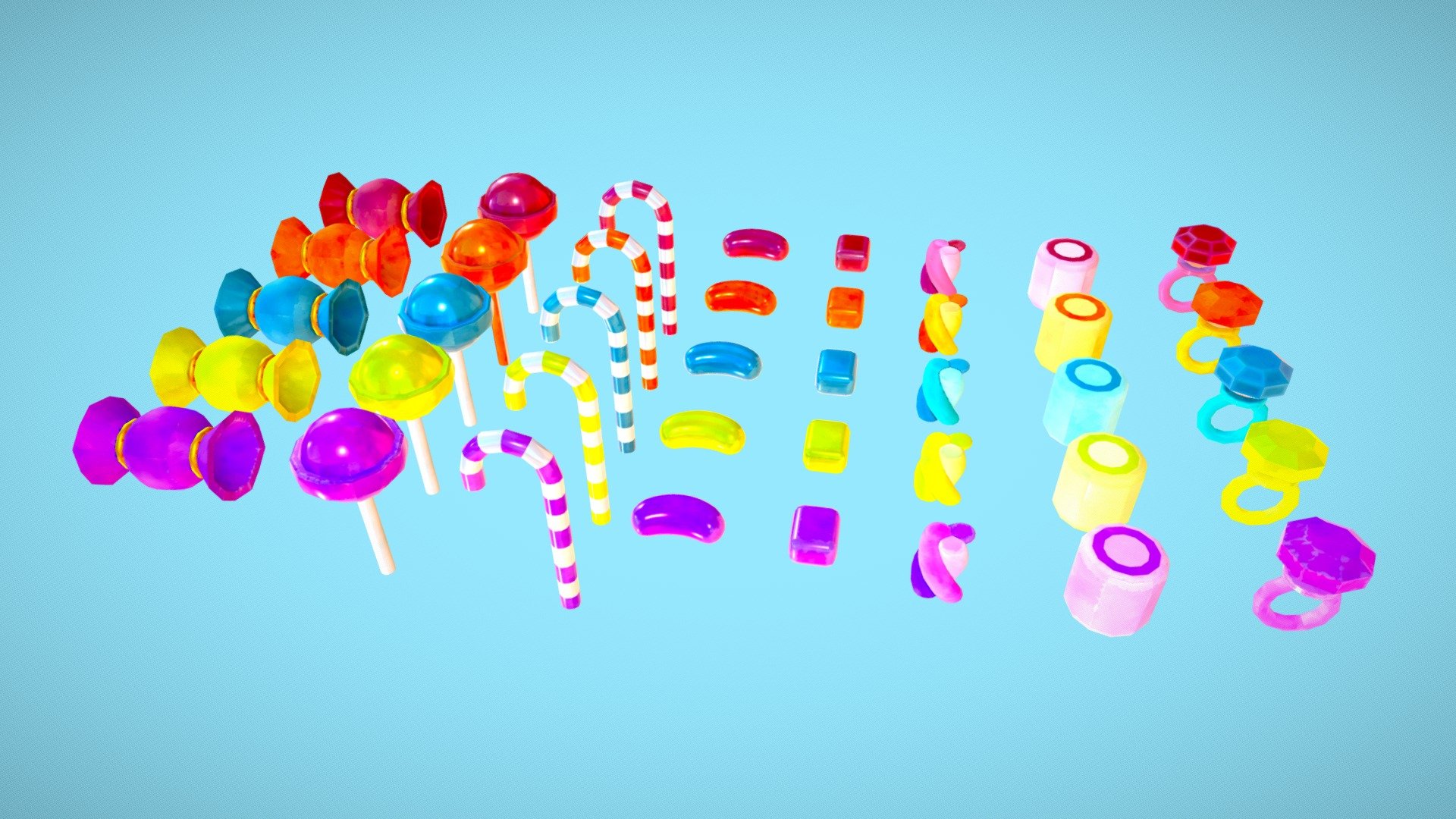 Low Poly Stylized Candy Pack - Buy Royalty Free 3D model by Coco Jinjo ...
