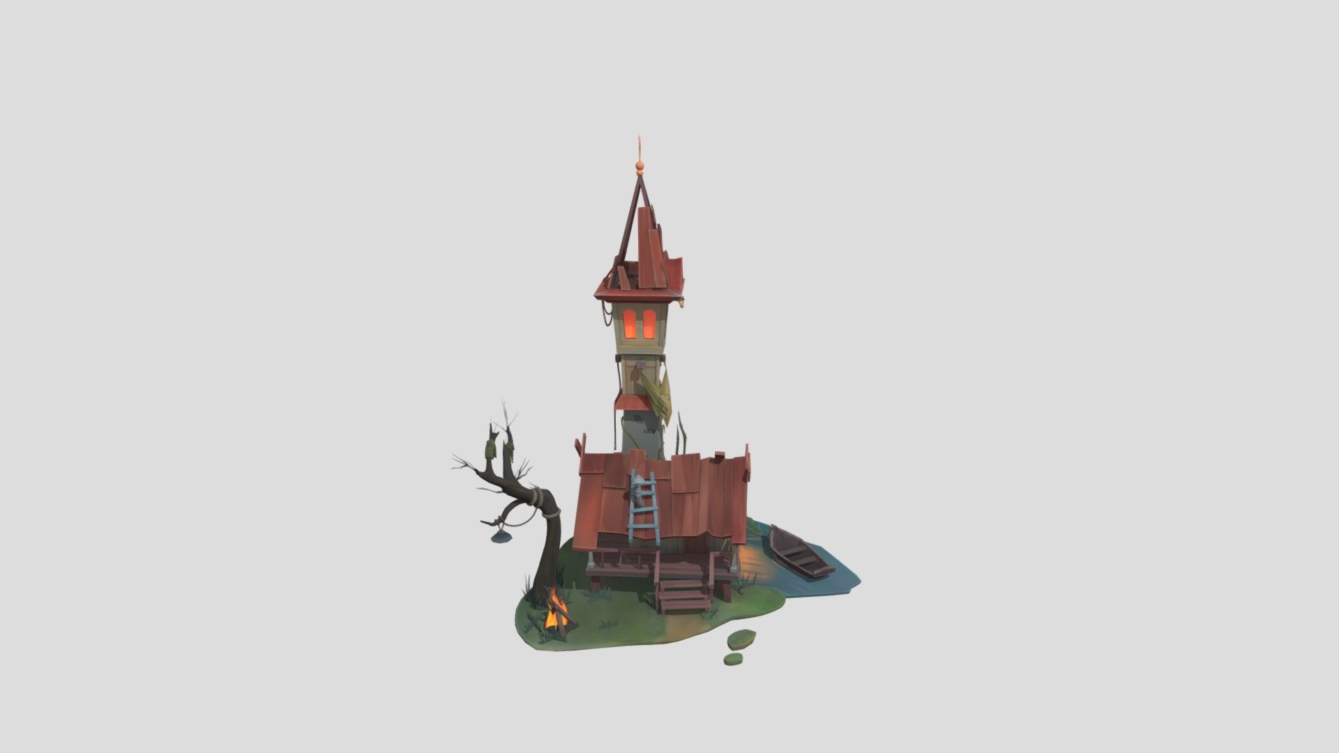 Tower on the swamp - 3D model by Arabiann [6100f93] - Sketchfab