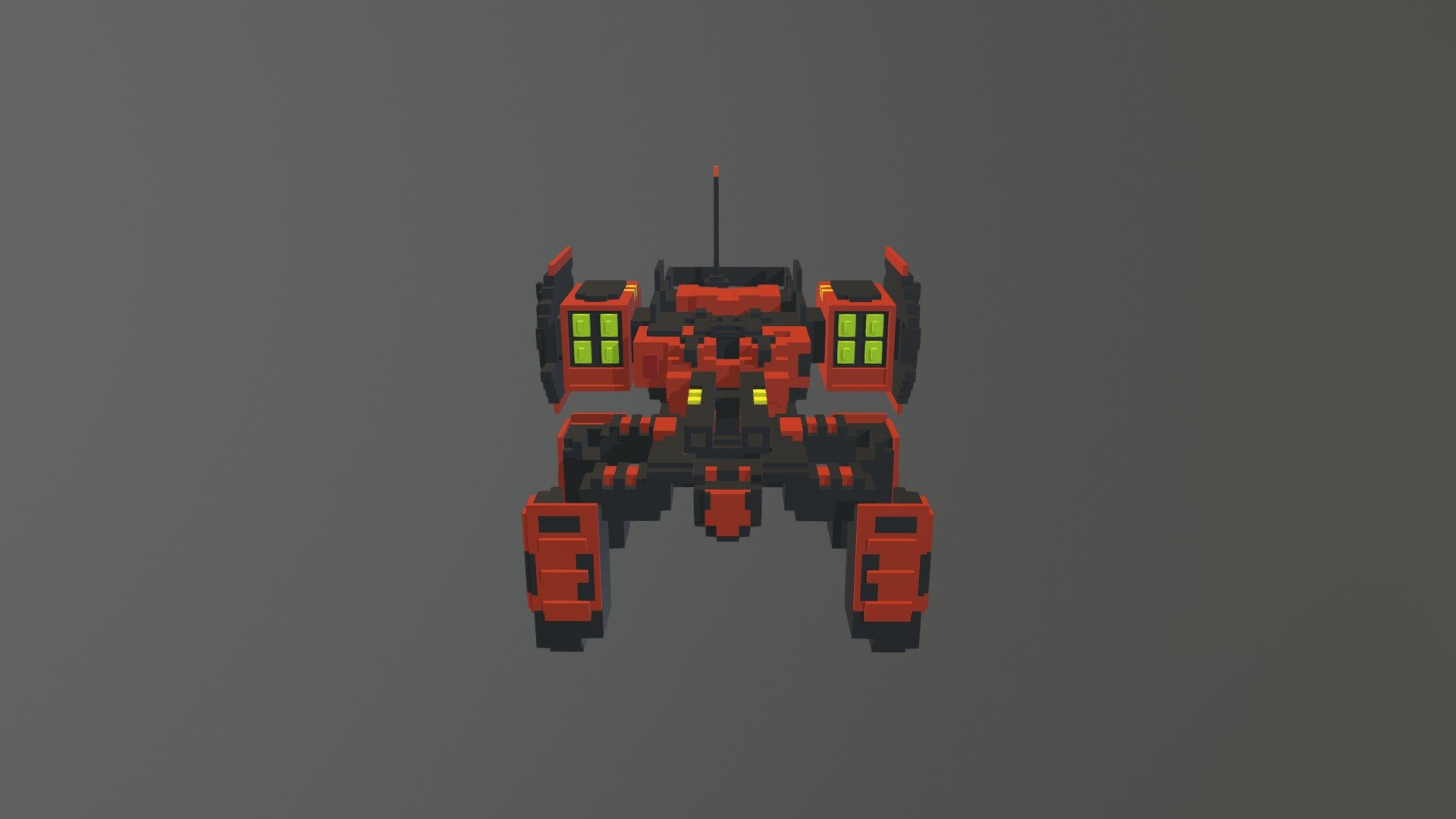Voxel Robot Red - 3D model by verkhovcevo.13 [6101d27] - Sketchfab