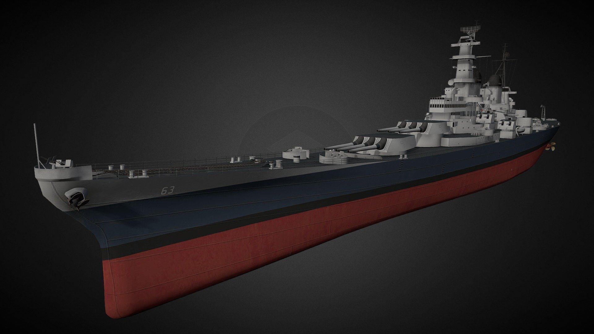 USS Missouri (1950's refit) - 3D model by Evangeline (@EvametryE ...