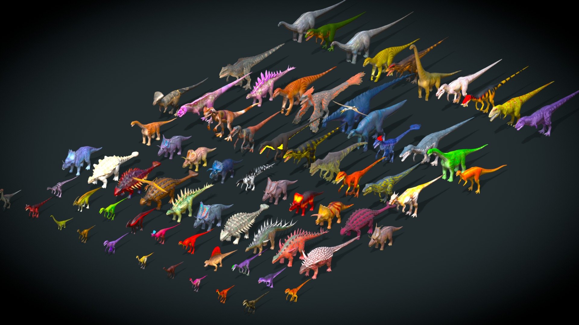 70+ Low Poly Realistic Mega Dinosaur Pack-1 - Buy Royalty Free 3D model ...