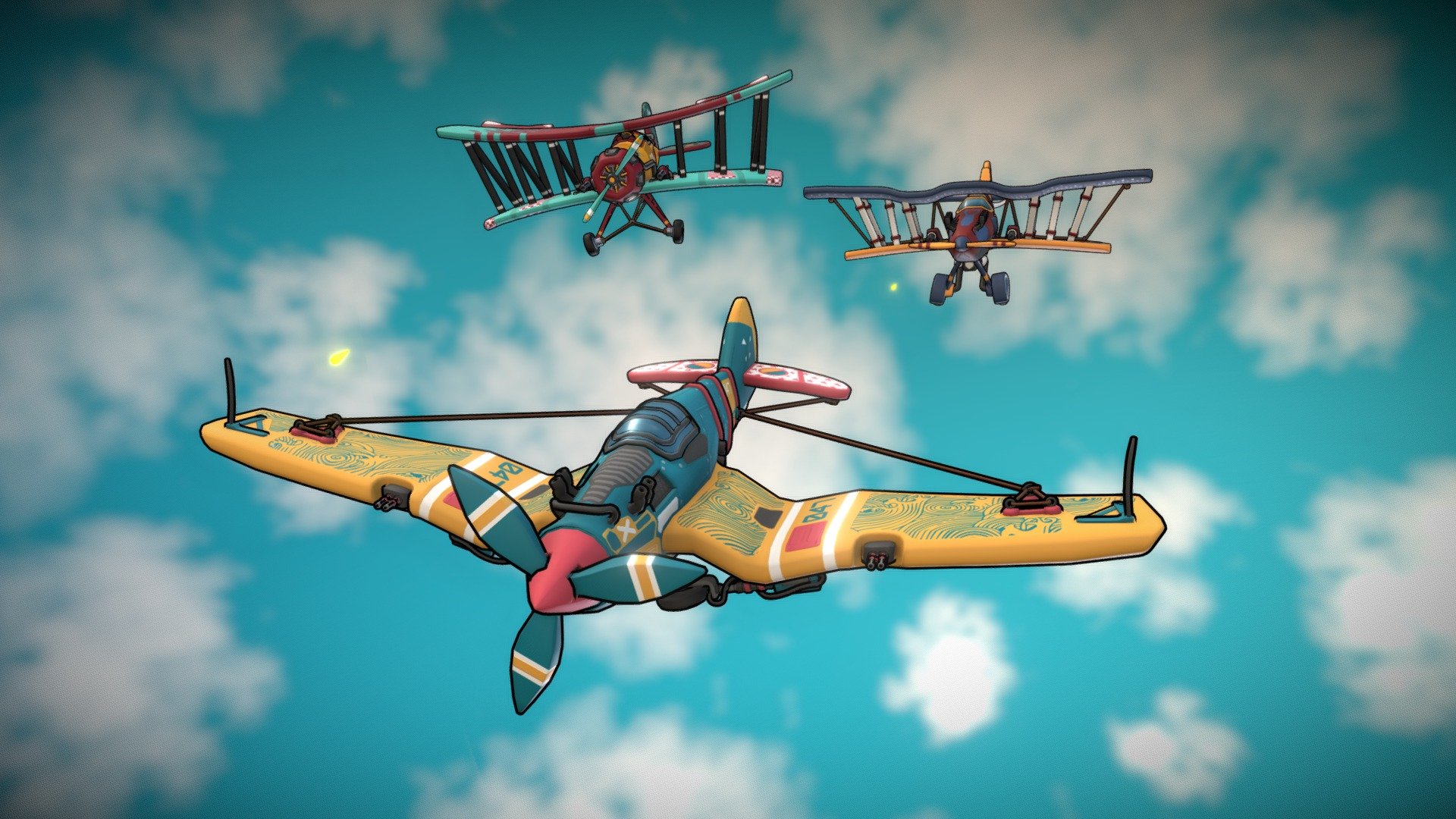 Stylized Air Fighters (Animated) - Download Free 3D model by Michał ...