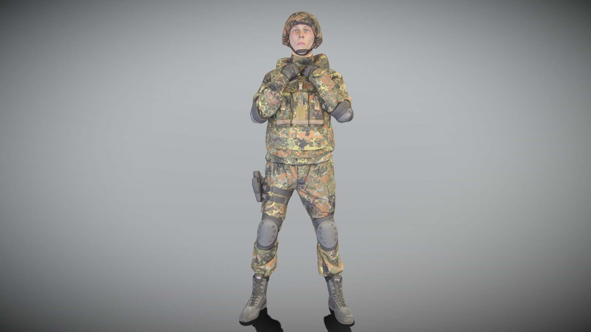 Fully-equipped German soldier 203 - Buy Royalty Free 3D model by ...