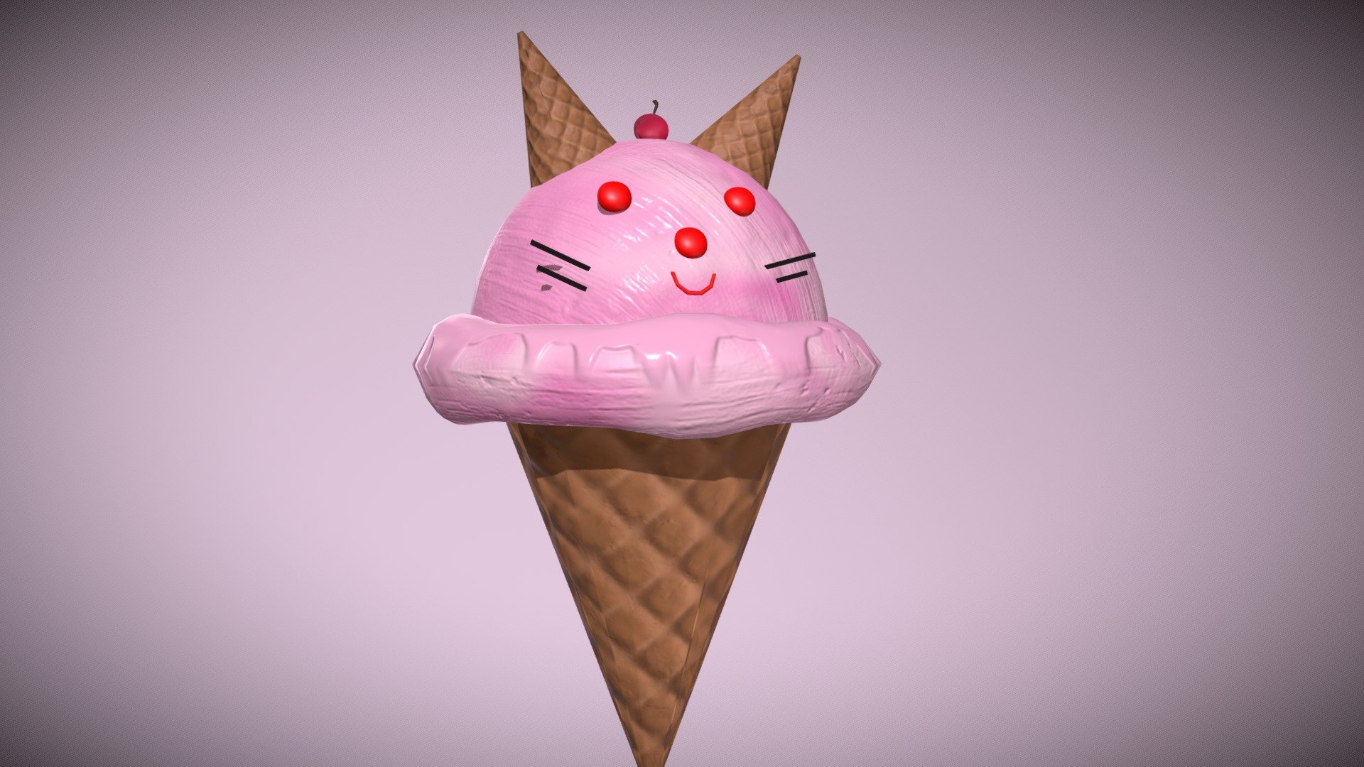 Ice Cream Cat - 3D model by Crystal (@CrystalB) [611fbd9] - Sketchfab