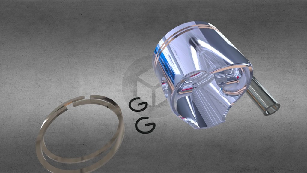 70mm 2 stroke piston kit - 3D model by Pete.Lin [6124e06] - Sketchfab