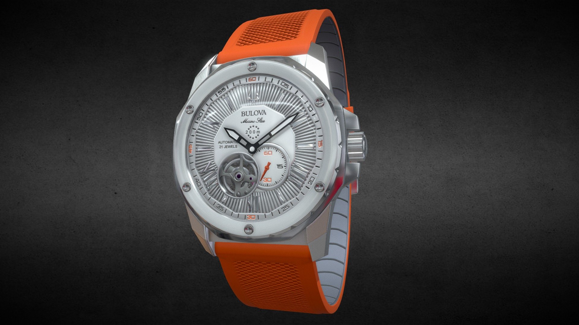 Bulova Marine Star Orange Watch - Buy Royalty Free 3D model by ar ...