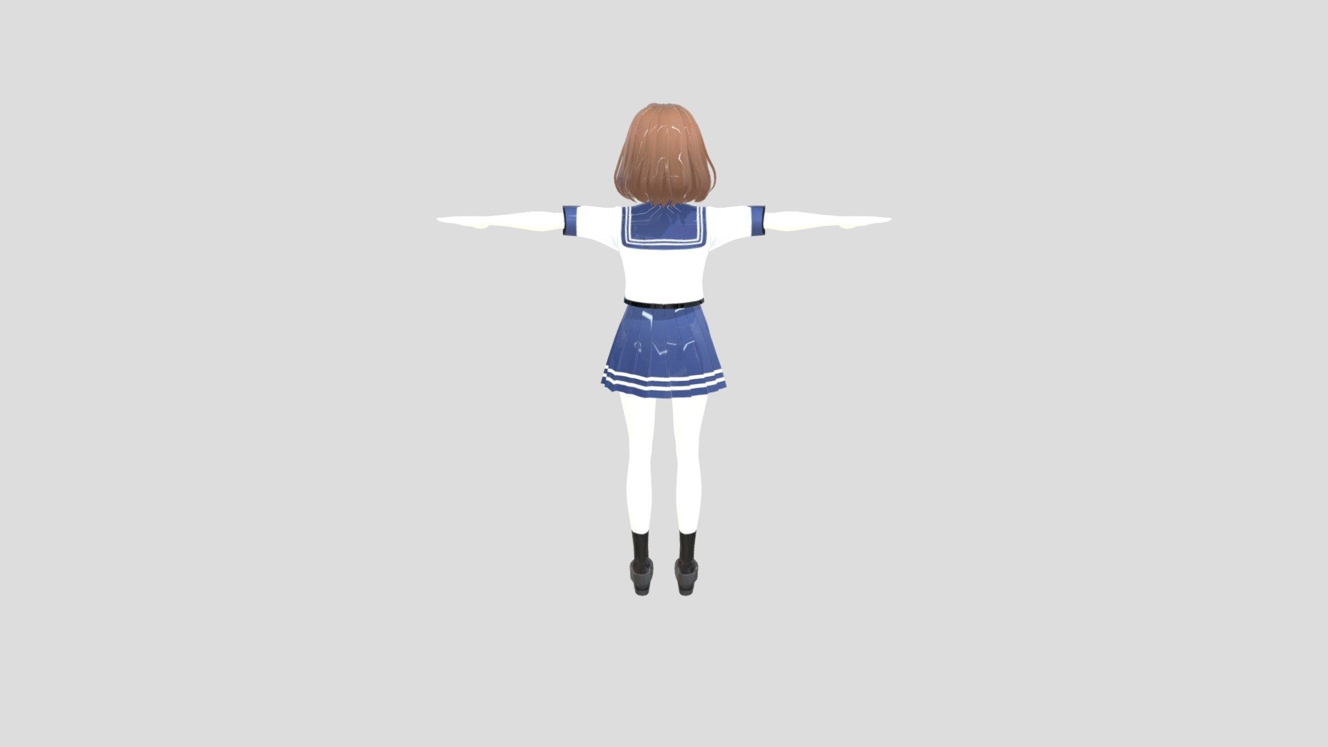 Japanese Anime Cute Bob Cut (Short Hair) Student - Download Free 3D ...