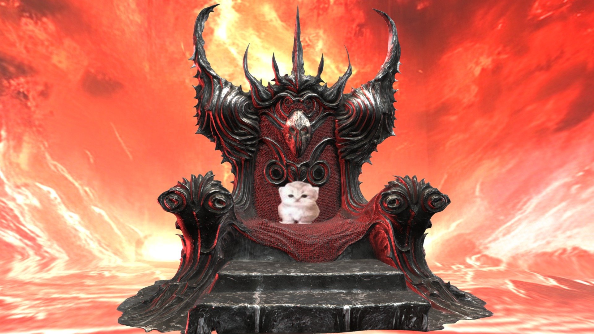 Dark Cat! skull Throne - Download Free 3D model by Zhuier [61352a6 ...