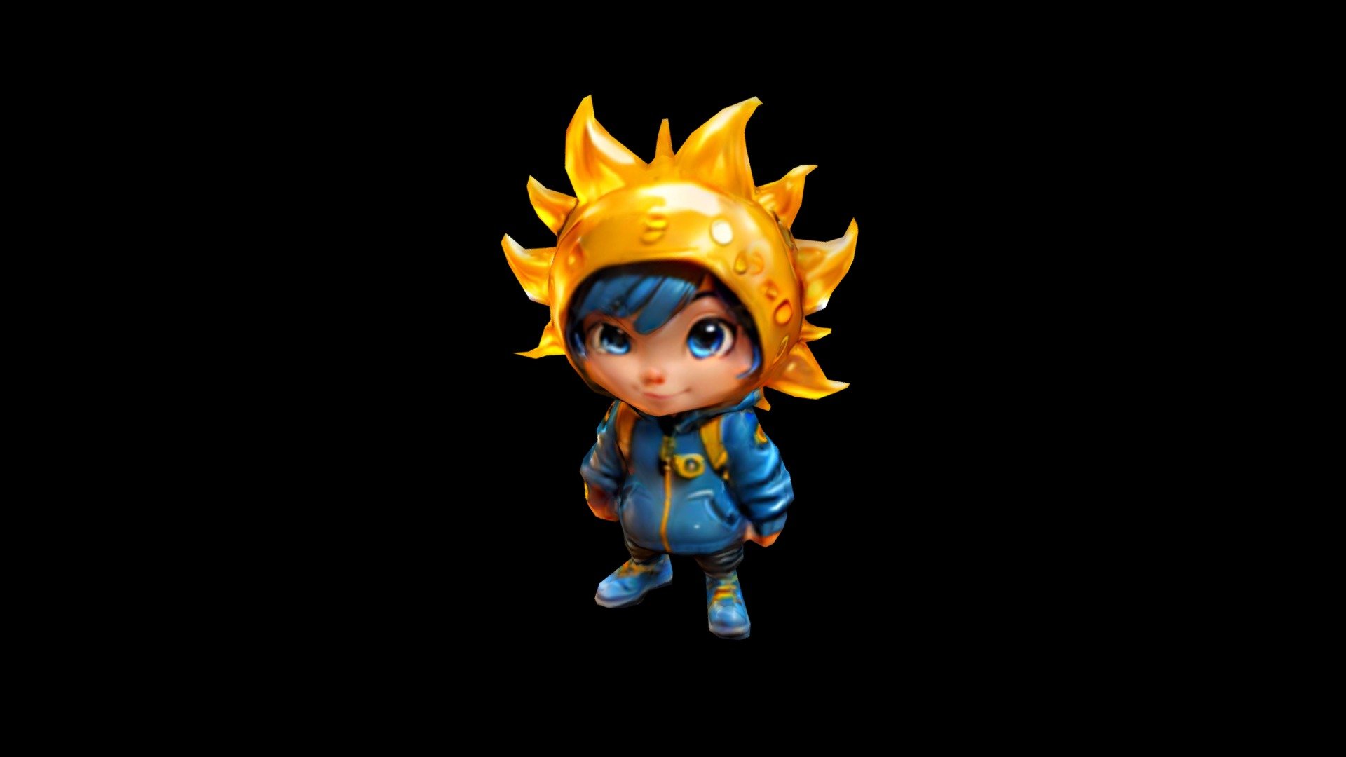 "Sunshine" animated character with yellow headpi - Download Free 3D ...