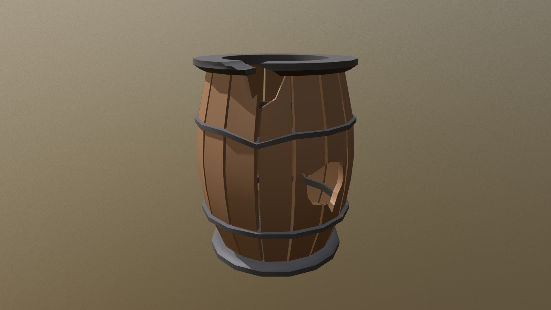 Low Poly Barrel Assets - Barrel Varaint 2 of 3 - 3D model by Brandon ...