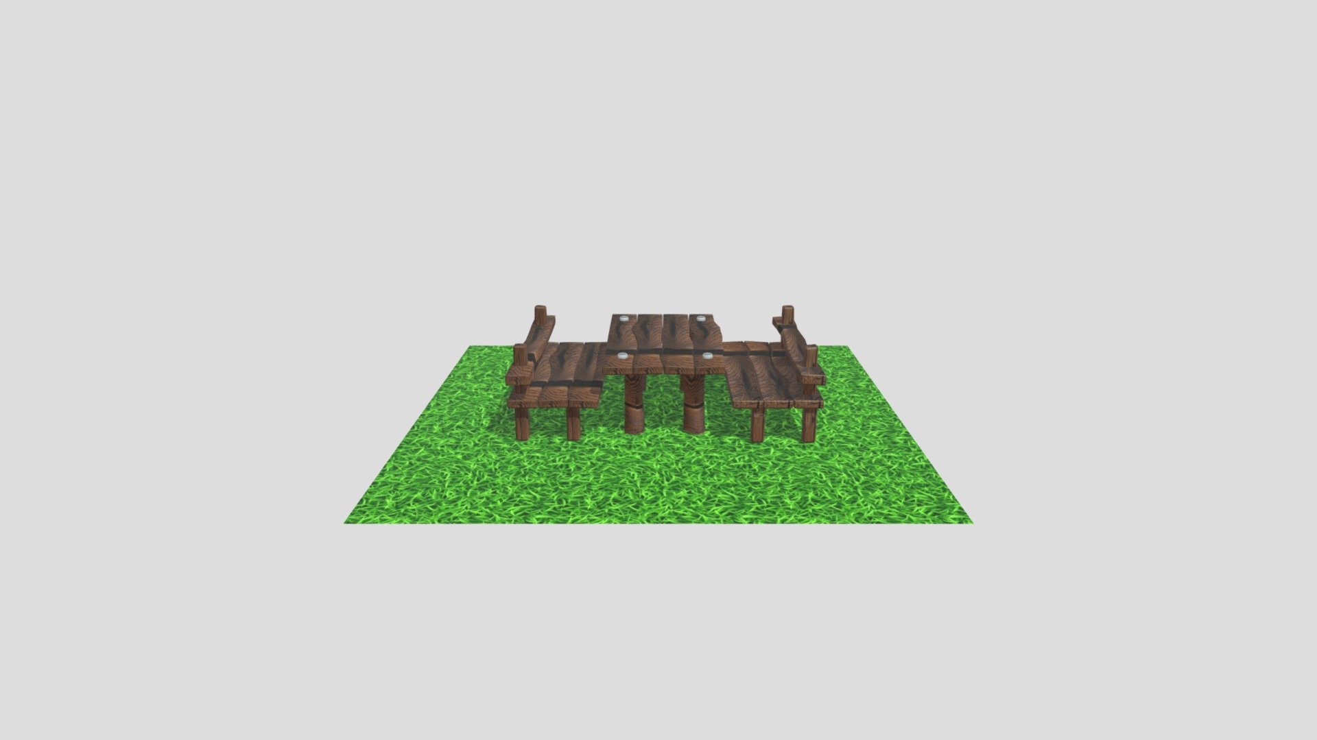 Wooden Benches & Table: Green Oasis - Download Free 3D model by ...