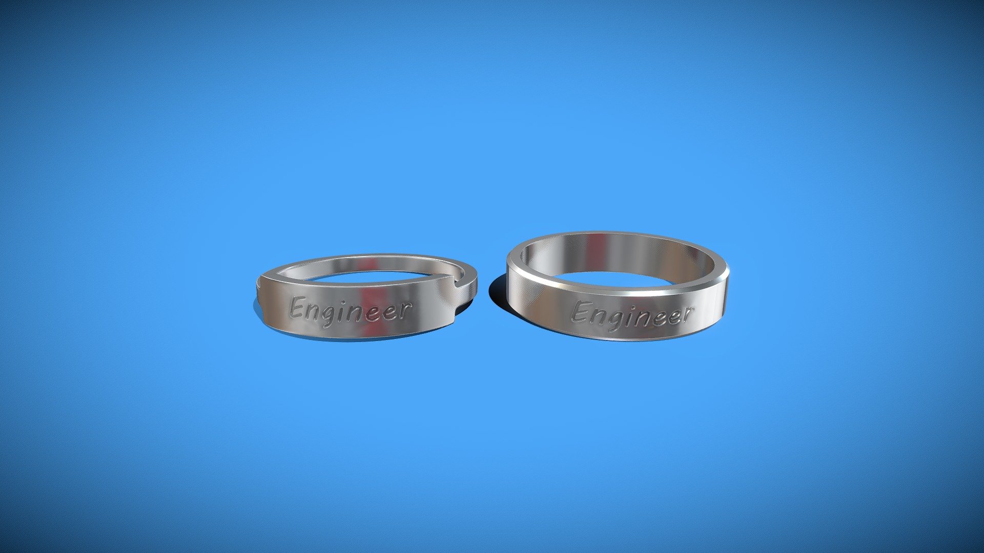 Engineer Couple Ring Platinum - Buy Royalty Free 3D model by Sandeep ...