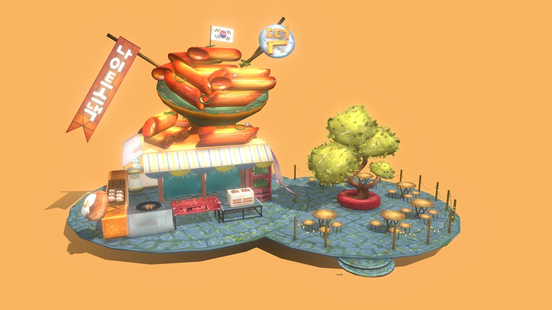 Korean Snack Stall - 3D model by yanni (@chongyanni423) [61512f5 ...