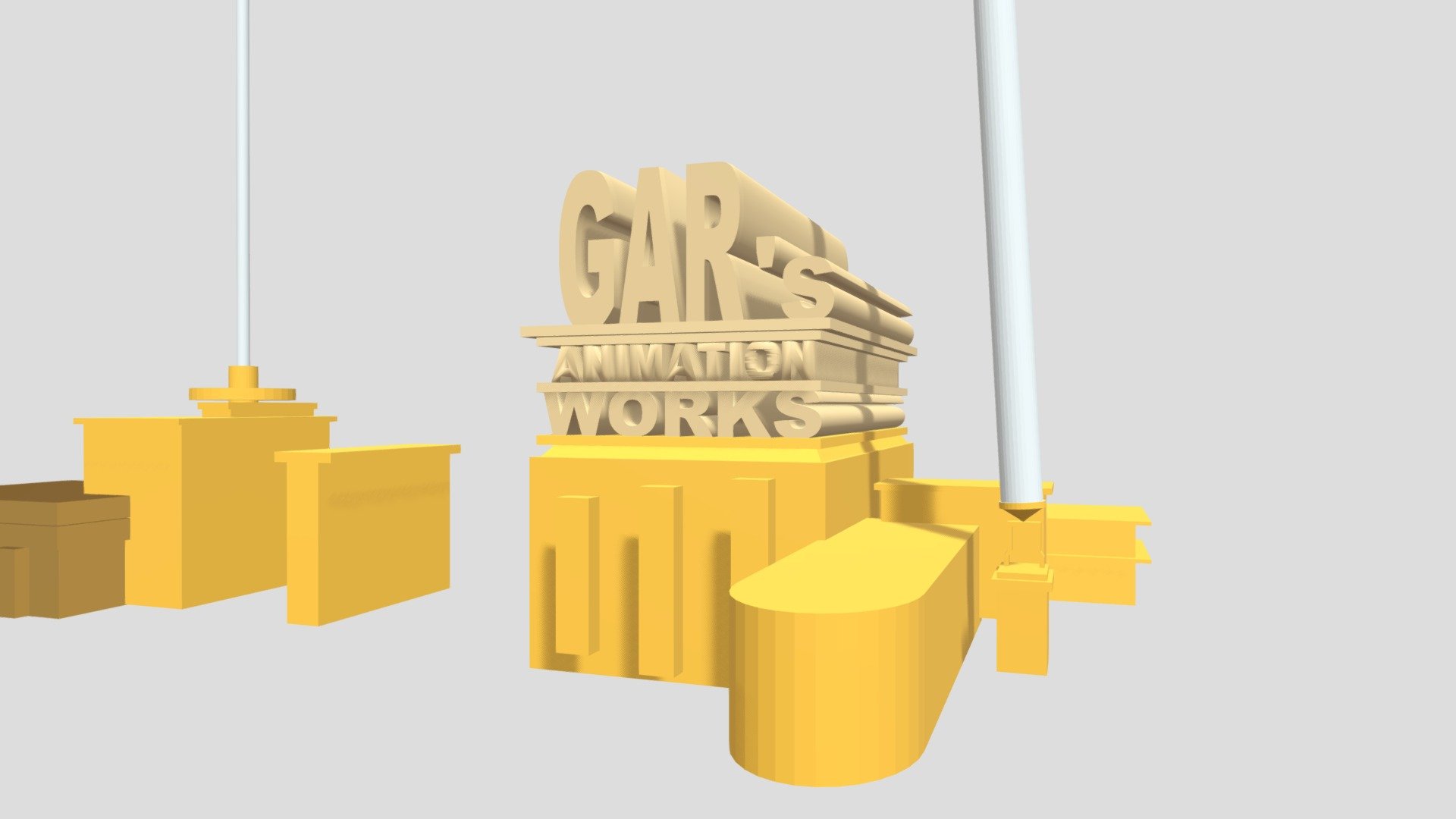 Gar's Animation Works Logo Remake - 3D model by ezrathye [616085e ...