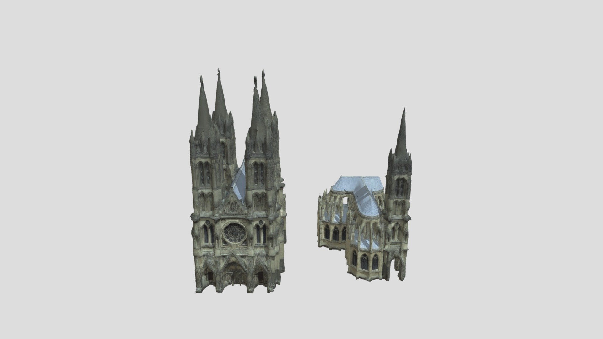 Twin Towers and a Spire - 3D model by Drew (@Voidflwr) [616bc53 ...