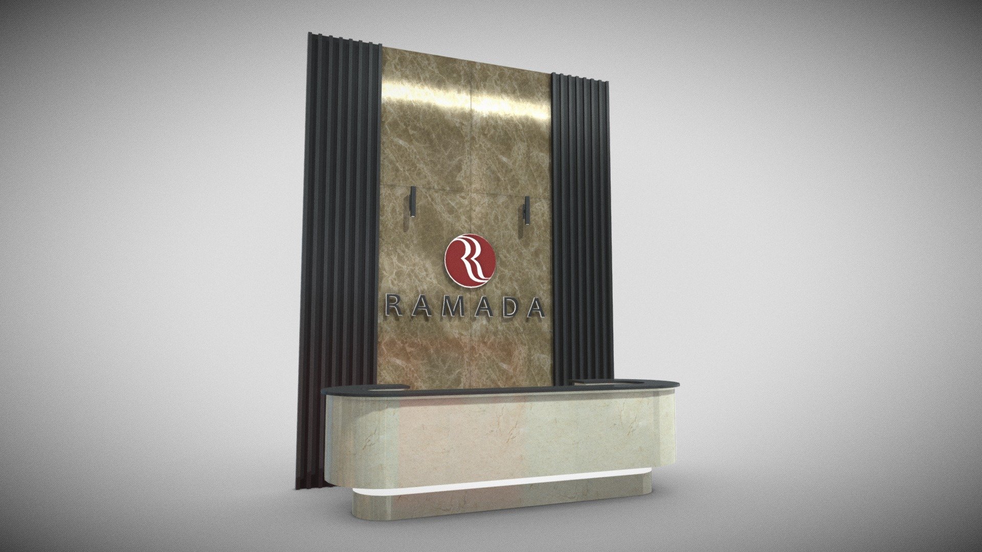 hotel lobby reception 3D - 3D model by nvere [6171d48] - Sketchfab
