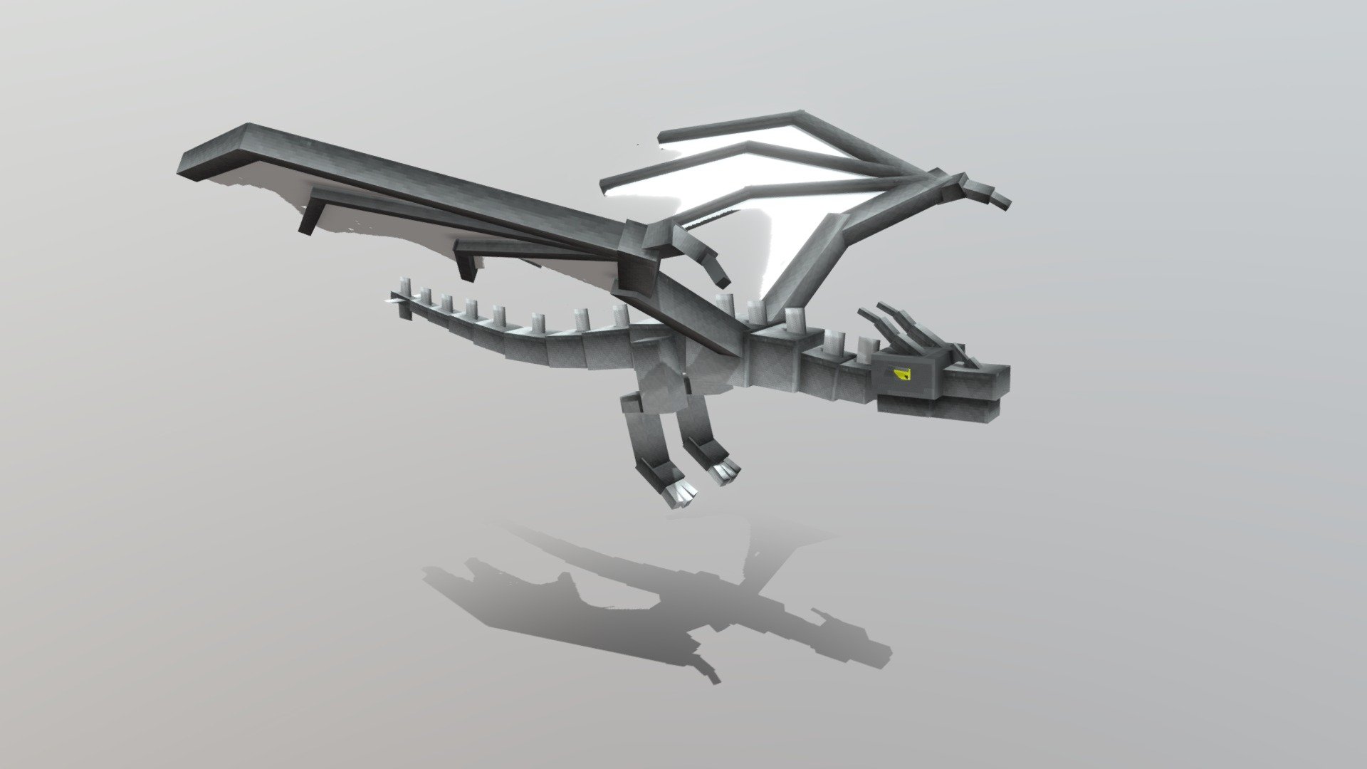 Minecraft dragon - Free - Black and white - Download Free 3D model by ...