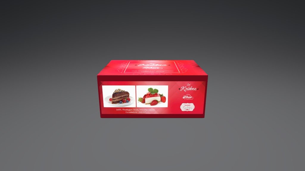 cake box - sri krishna bakery - 3D model by weviz [6177d7d] - Sketchfab