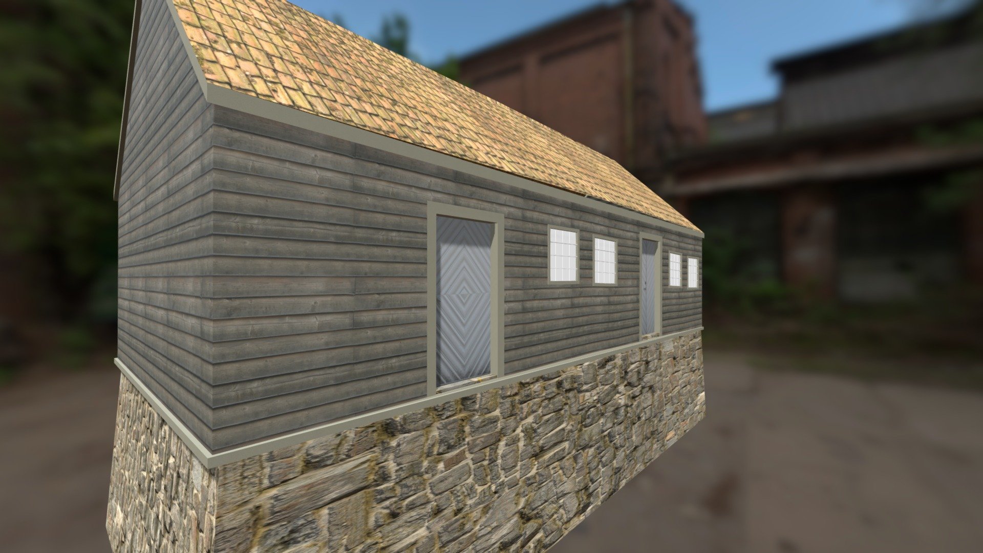 Norwegian house gable one floor - Download Free 3D model by Time ...