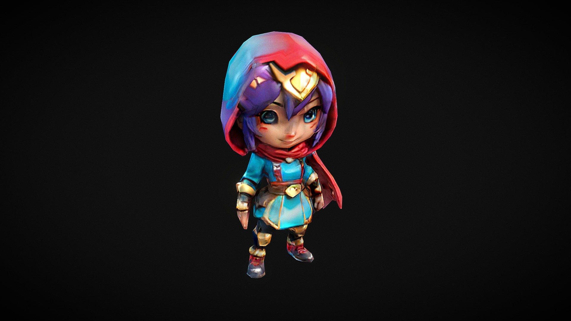 Charming Female Pyromancer with Radiant Red Cloa - Download Free 3D ...