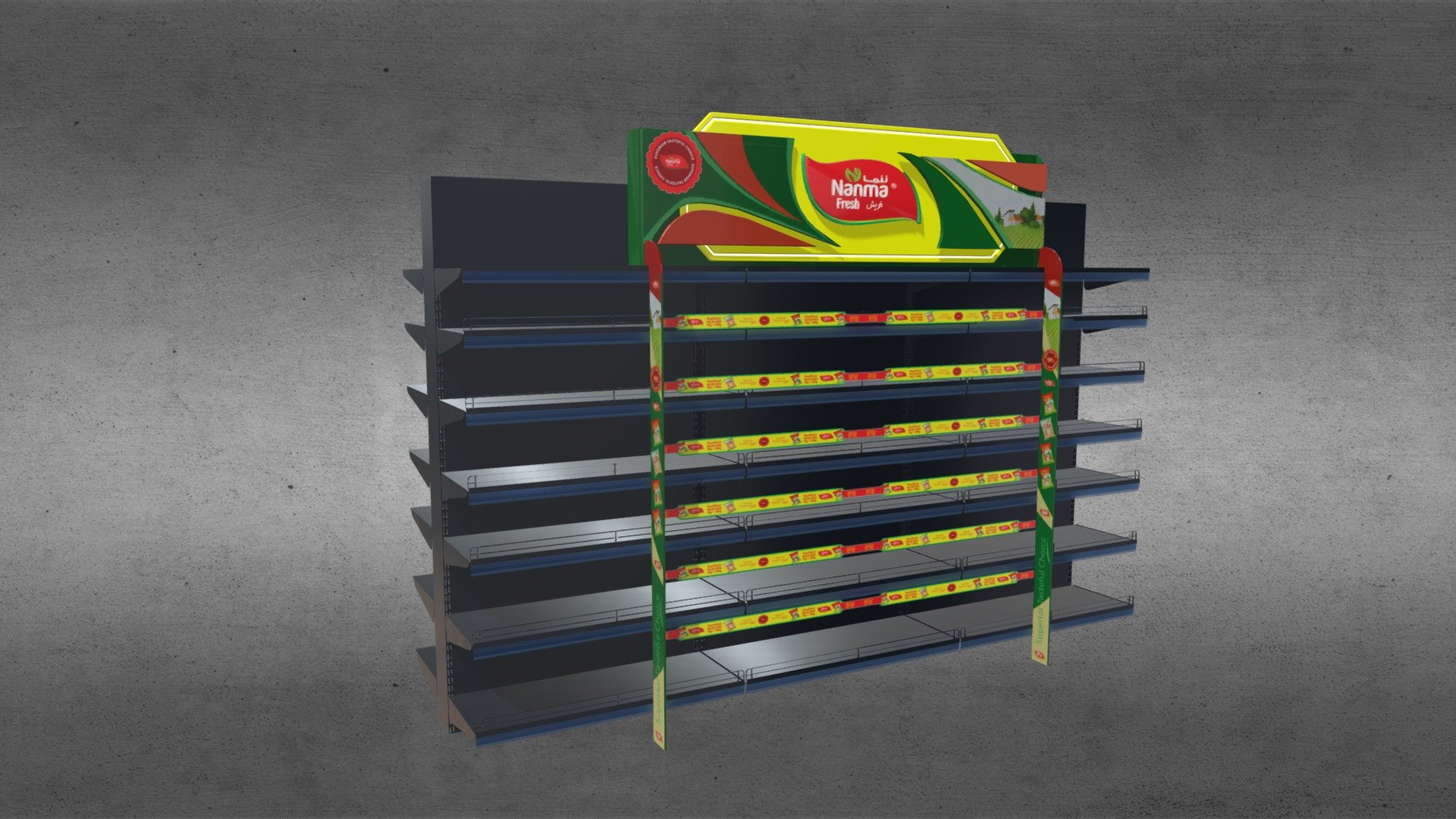 NANMA shelf branding display. - 3D model by ssafeerahhmad [6191db7 ...