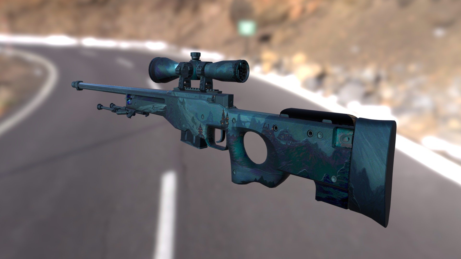 AWP | Blue Castle - 3D model by ErcnAkpnr [6192aa5] - Sketchfab