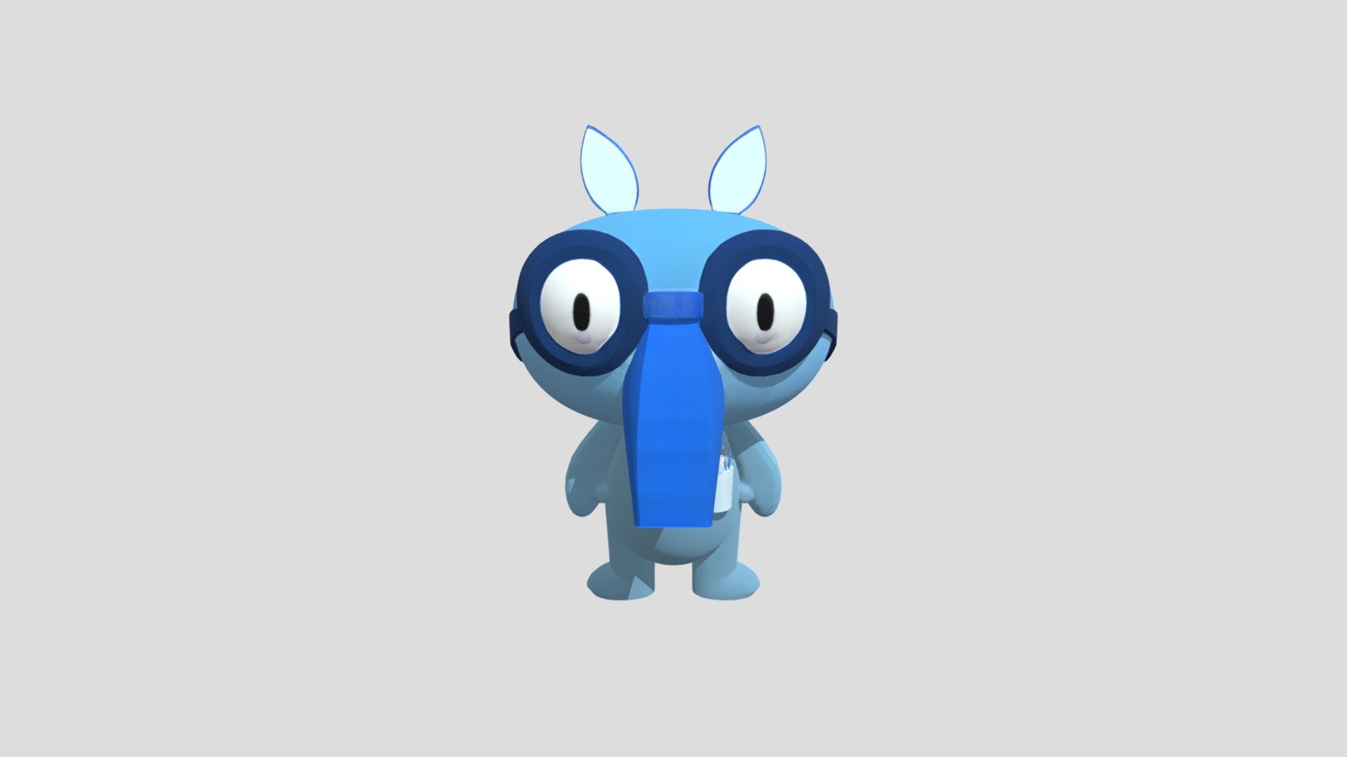 blue cartoon anteater with glasses - Download Free 3D model by ...