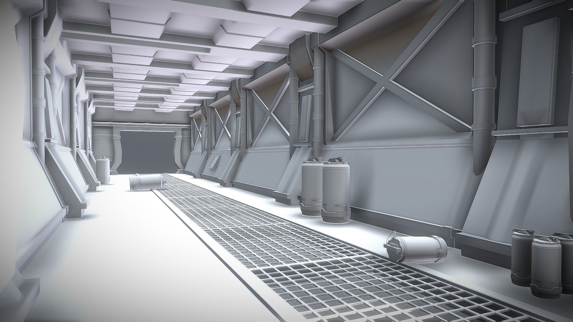corridor science fiction - 3D model by Marion.Maurin [61931d9] - Sketchfab