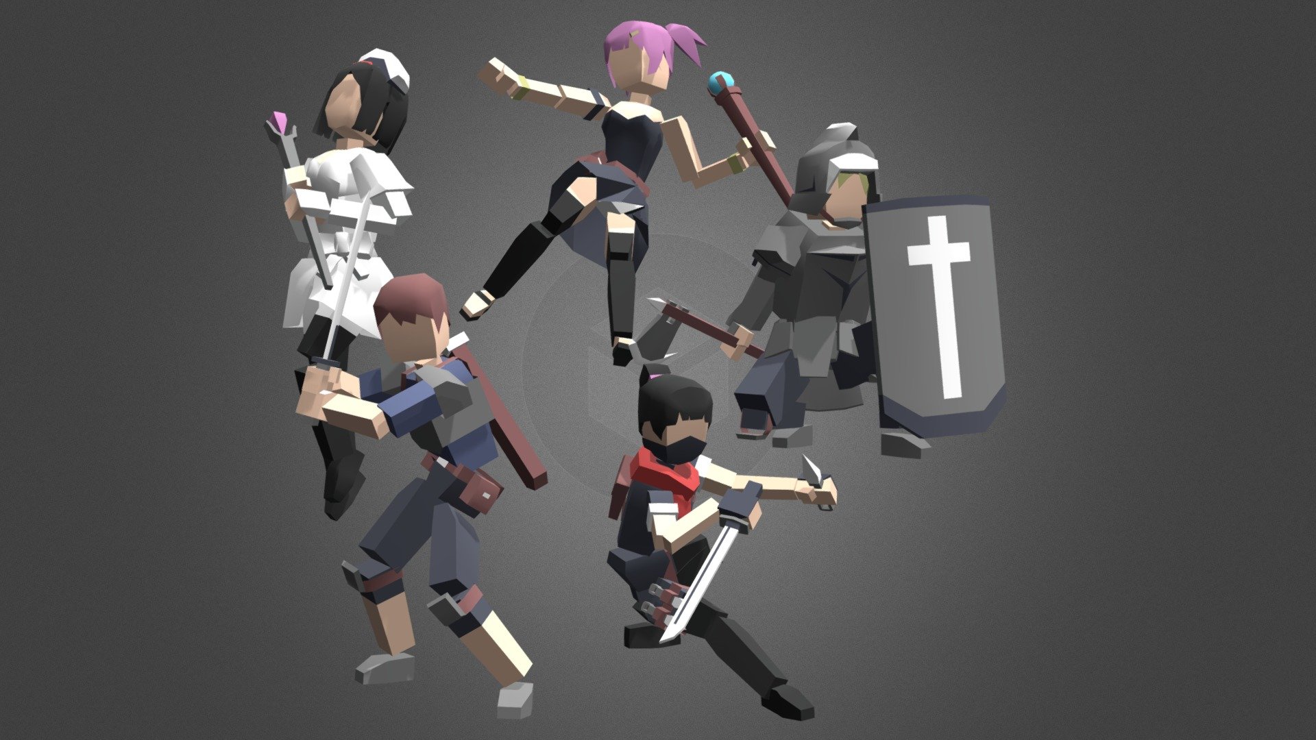 LOW-POLY HEROES!! - Download Free 3D model by ishikawa (@iskw1116 ...