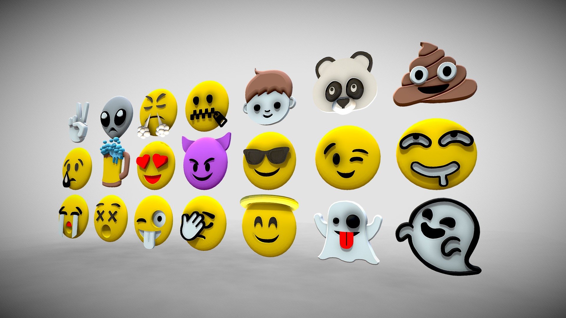 Emoji-Symbol - 1 - 3D model by Leo.Leung [61a28af] - Sketchfab