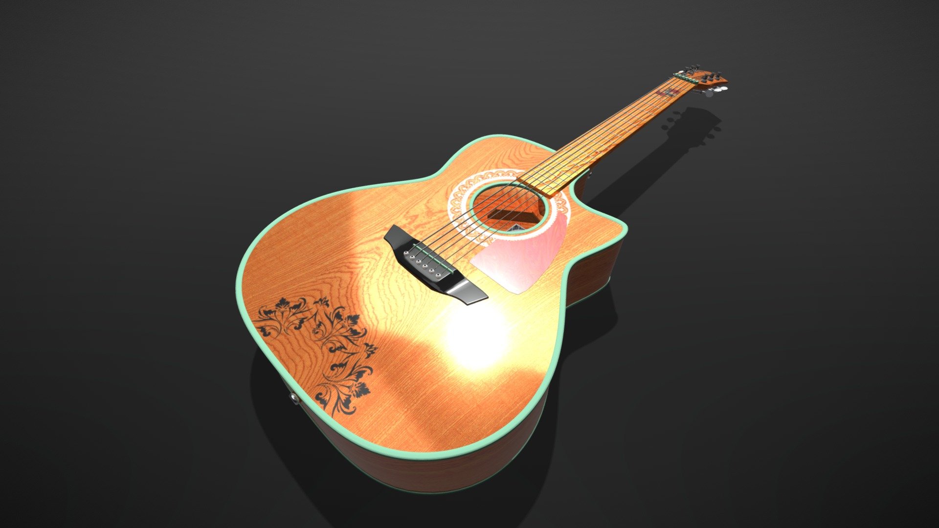 Acoustic guitar - 3D model by Fadi (@Fadi.art) [61a47ac] - Sketchfab