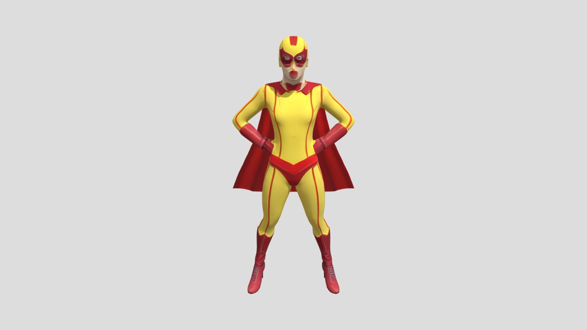 superhero in red and yellow costume - 3D model by james.m.mclain ...
