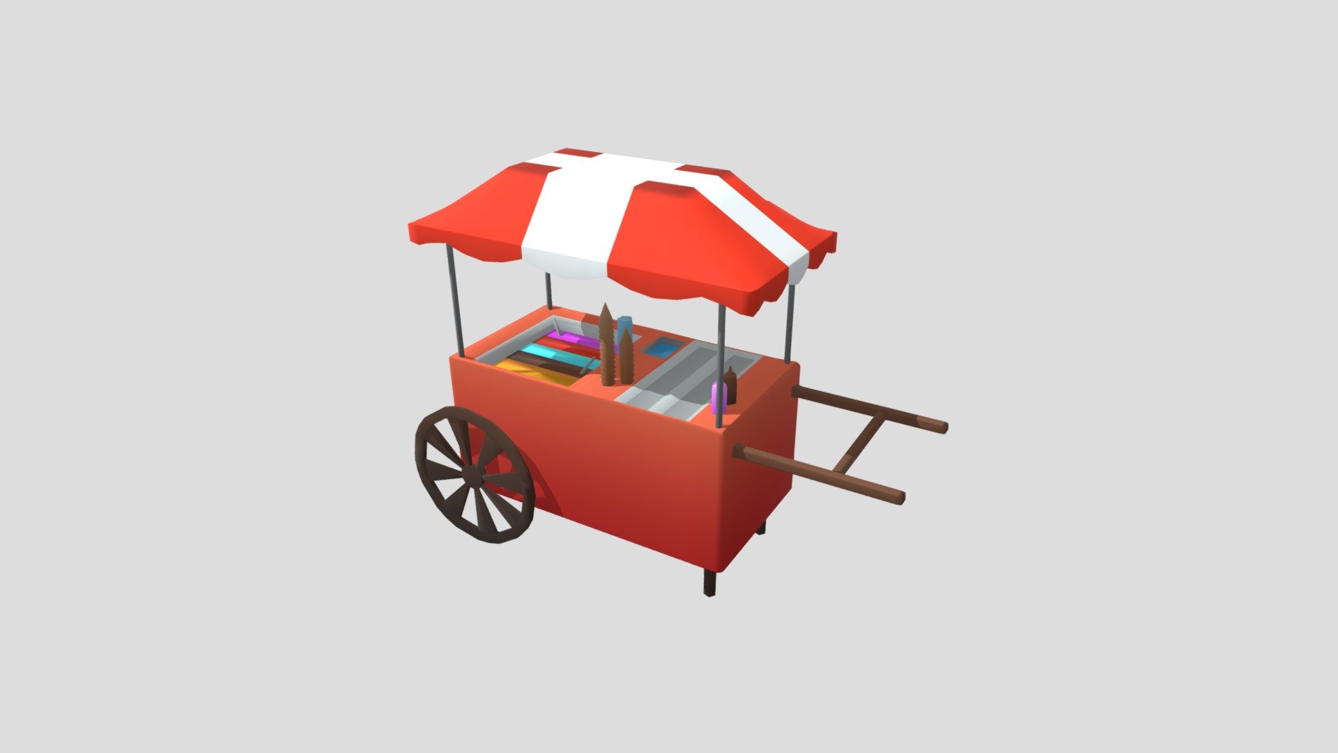Low Poly Ice Cream Stand - 3D model by EXContent [61a9a7f] - Sketchfab