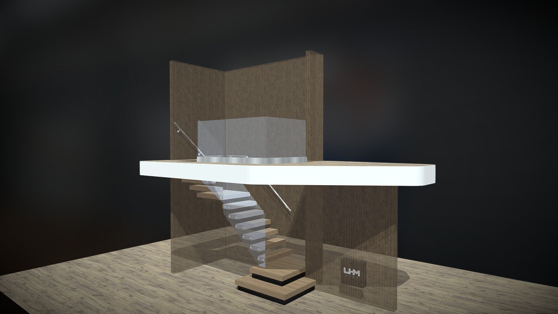 vitalijus-S v2 Floating Stair L-shape - Download Free 3D model by ...