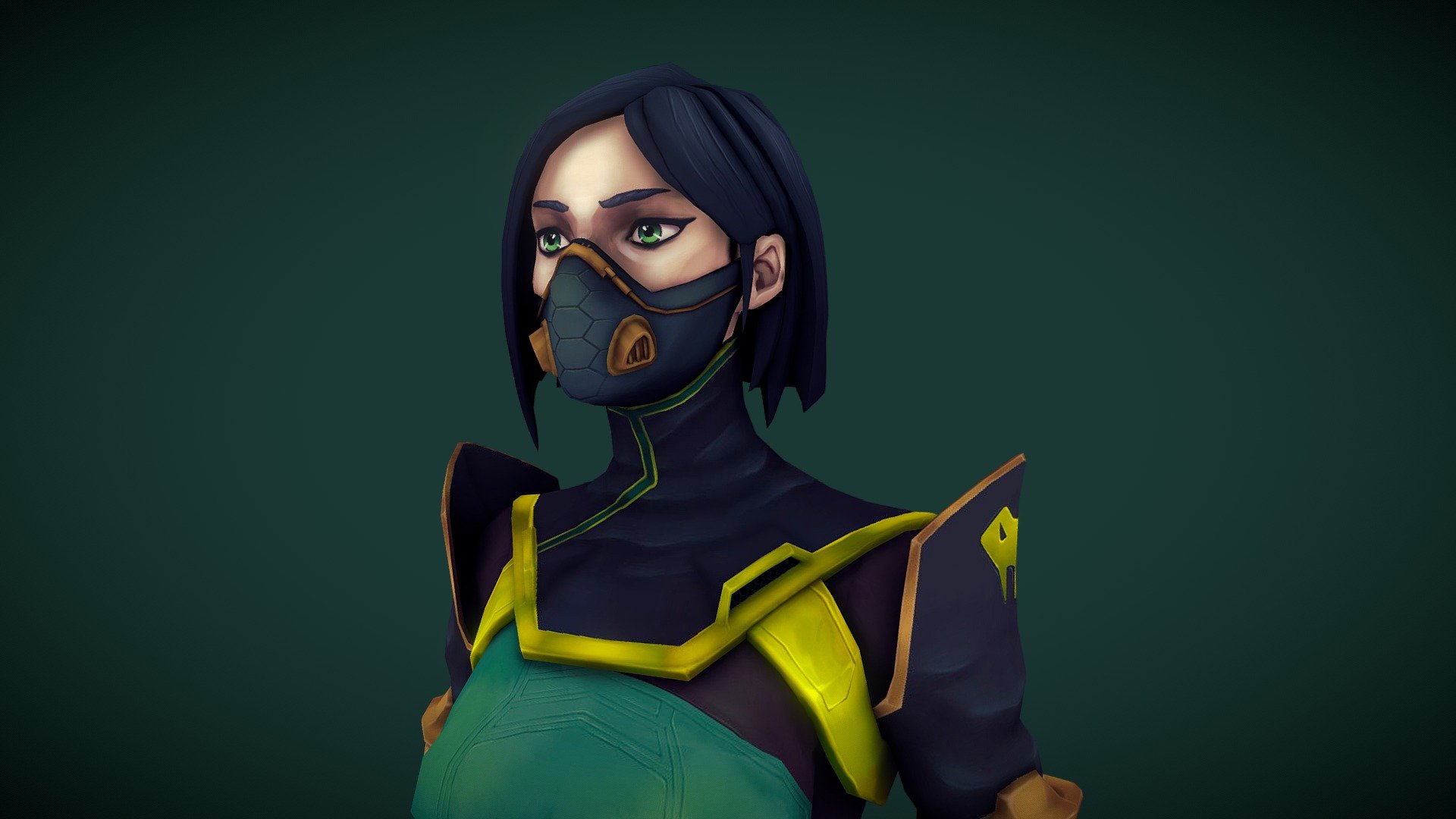 Valorant's Viper (Half Mask) - Handpainted Tex - 3D model by Bianca ...
