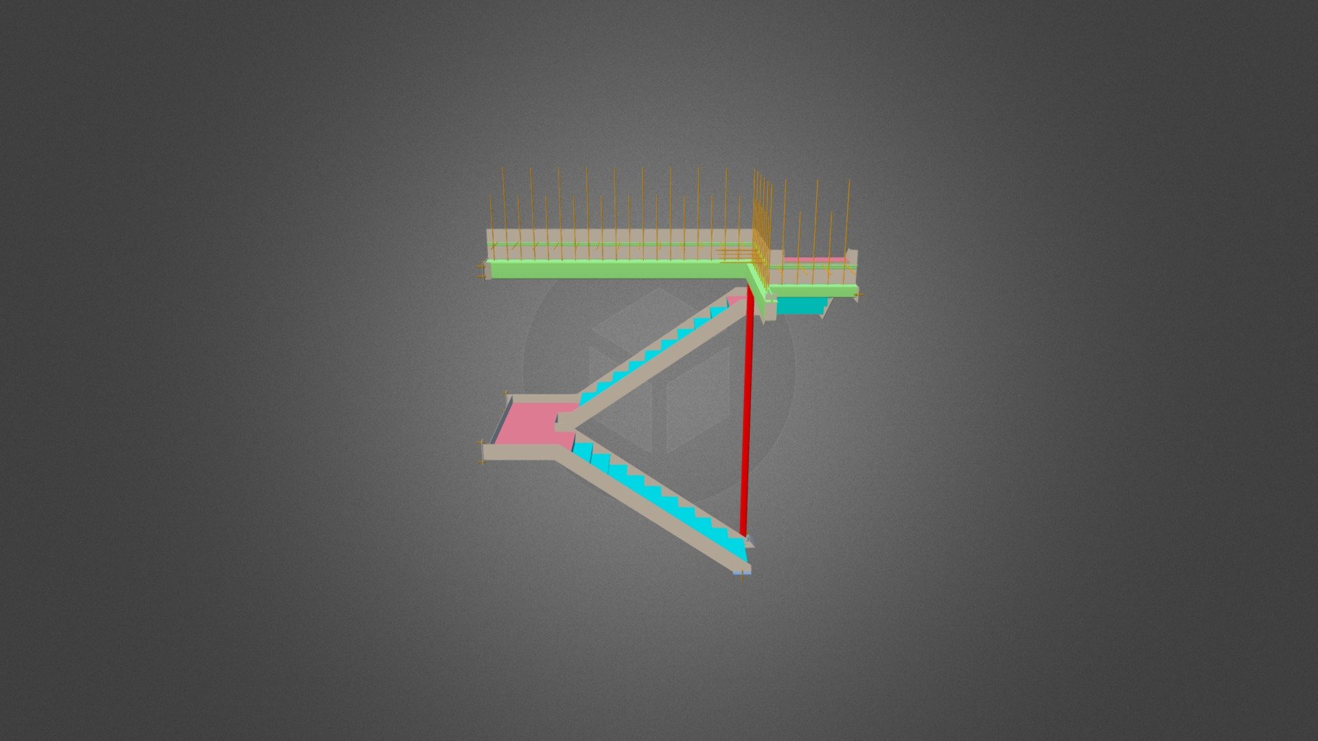 Small Stair with Steel Formwork - 3D model by Bevin Thirkell (@bevinthirkell) [61b6843] - Sketchfab