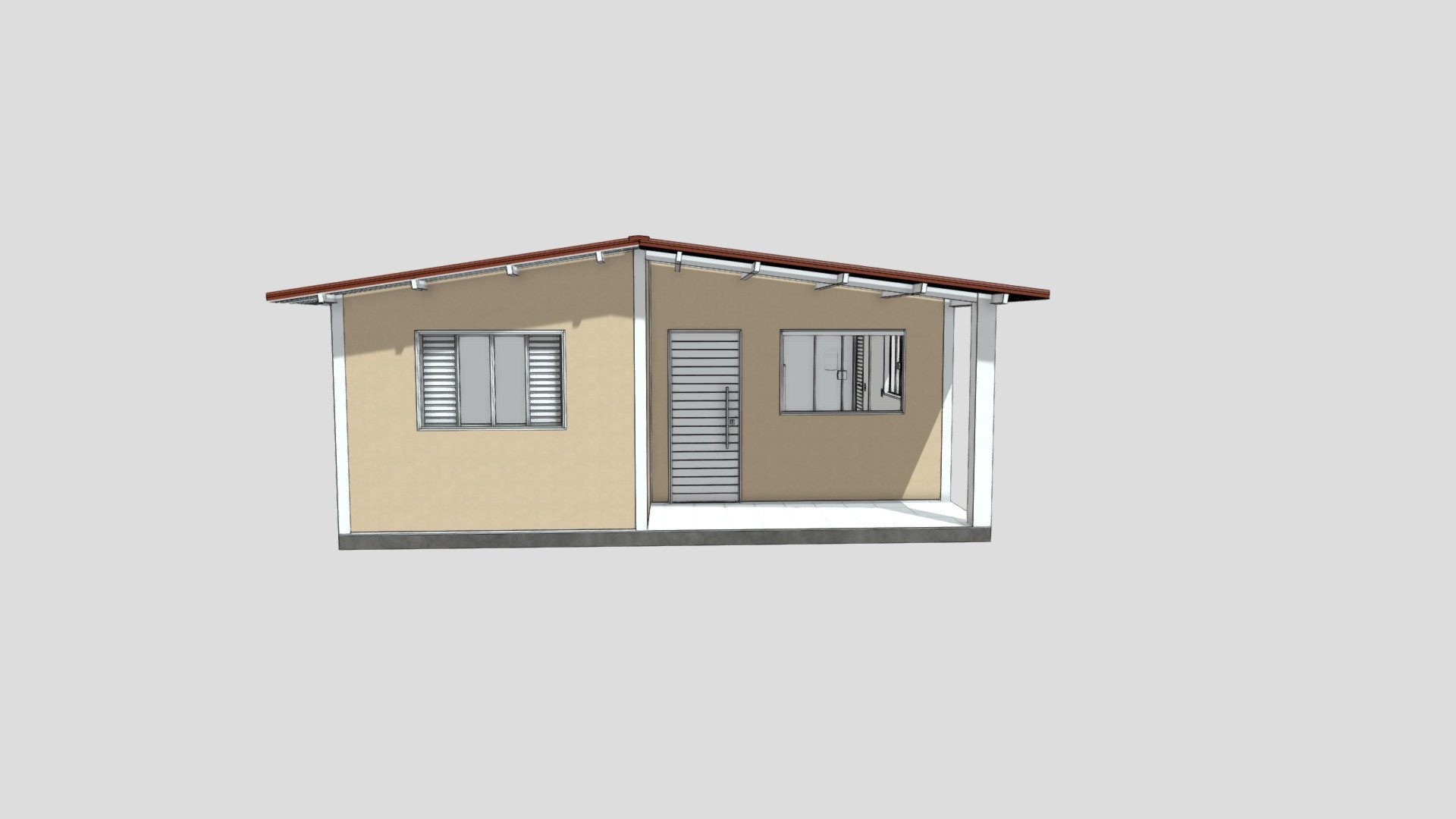 Casa 49m² - Sulfibra Paredes Inteligentes - 3D model by ...