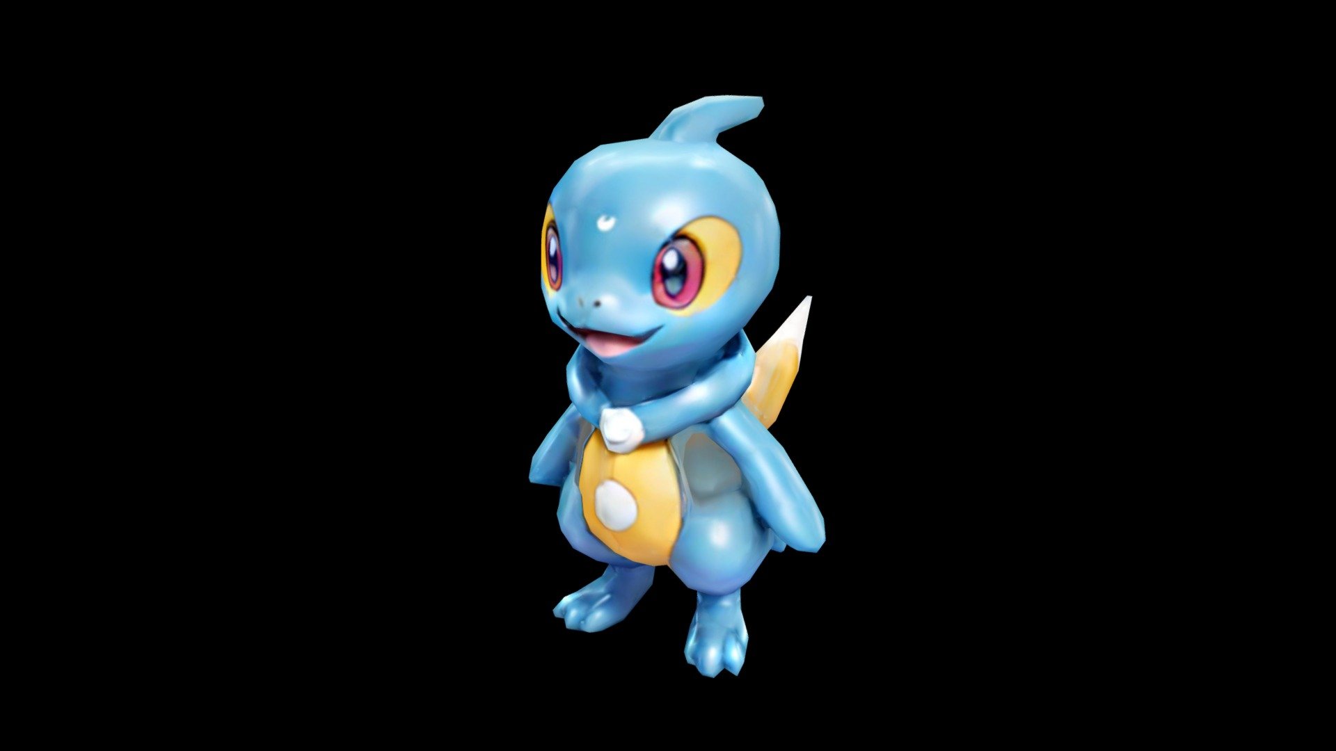 blue Pokemon with pink eyes and yellow spikes - Download Free 3D model ...