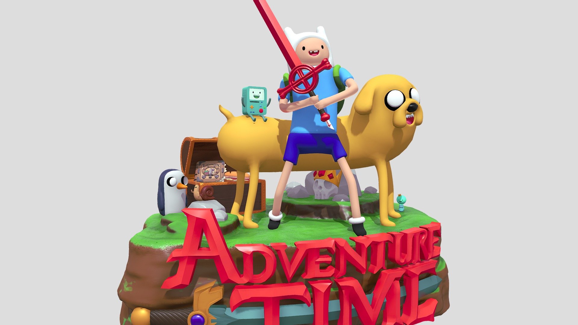 Adventure Time - Action Figure (LowRez) - 3D model by Fell_TW (@fel_tw ...