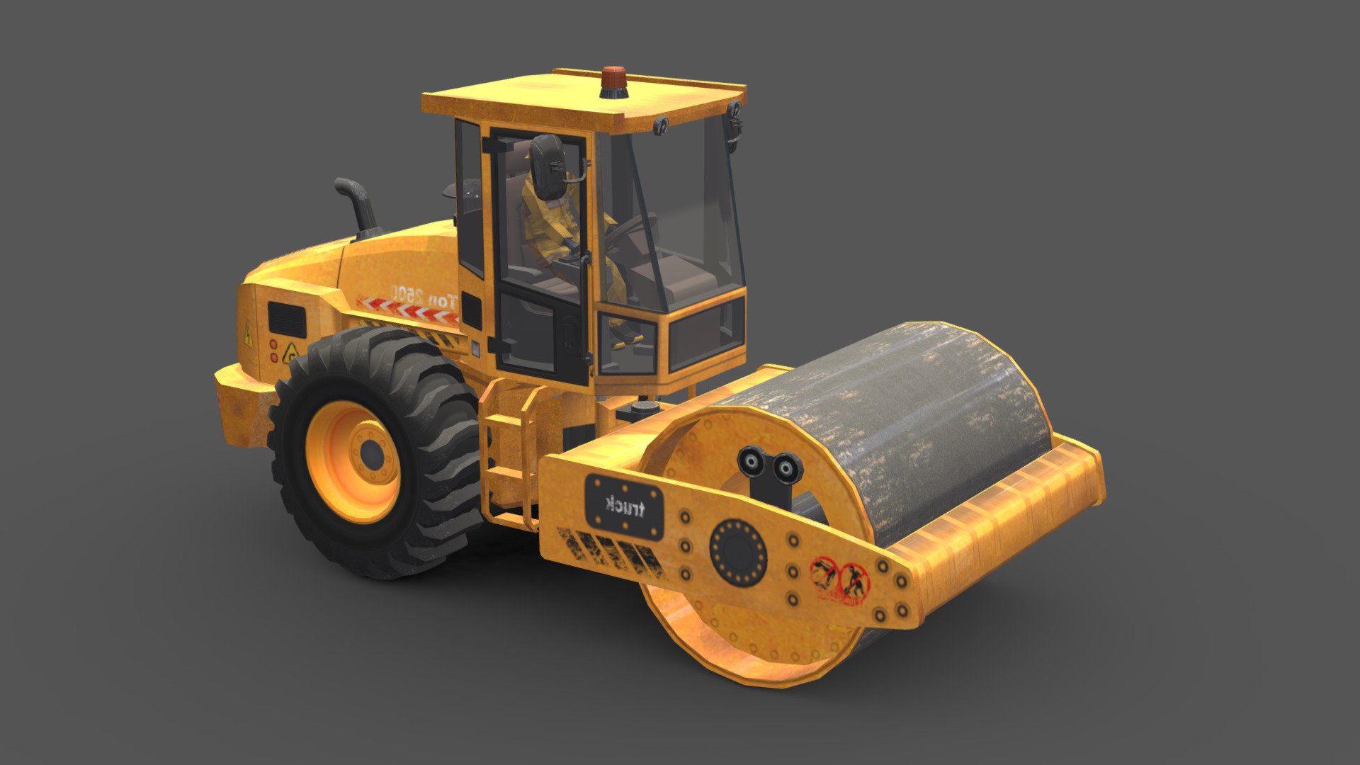 Road roller truck 2 - 3D model by Sidra (@Sidramax) [61c3030] - Sketchfab