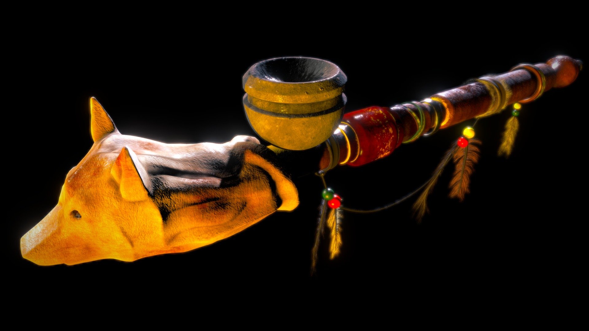 Wild West Peace smoking Pipe 3D Model - 3D model by IPfuentes [61c3e6b ...