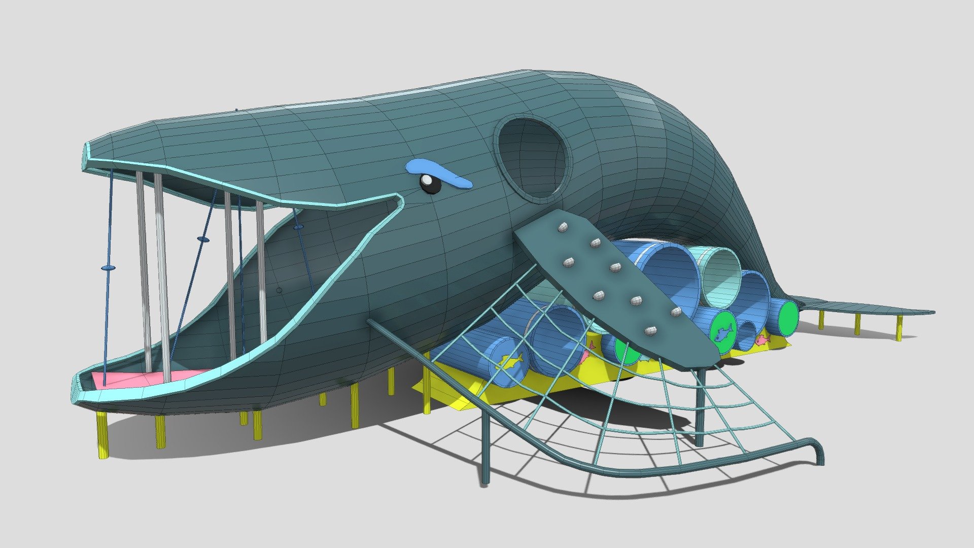 Whale child playground - 3D model by paperscan [61cb618] - Sketchfab