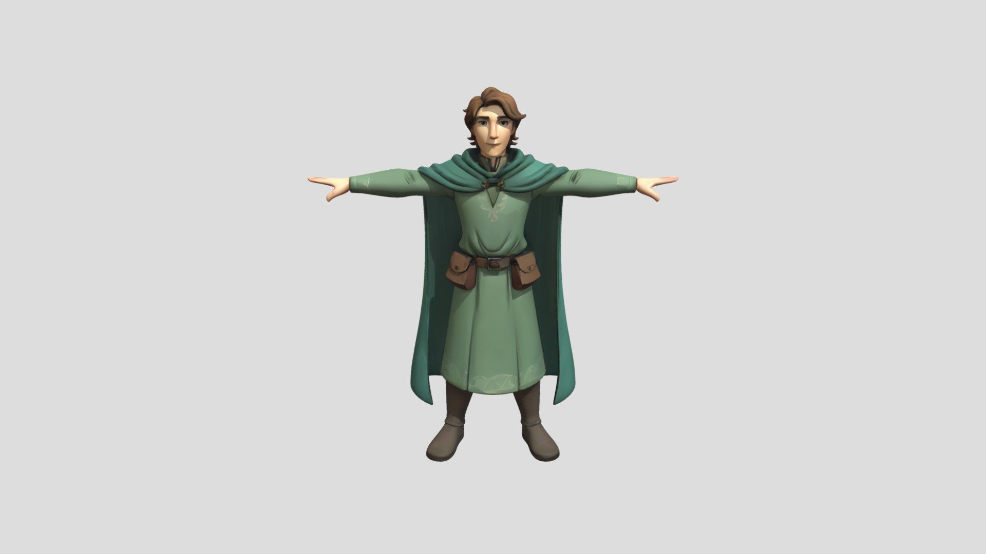 Fantasy character in green cloak - 3D model by abonassi.hobby [61ccbe0 ...