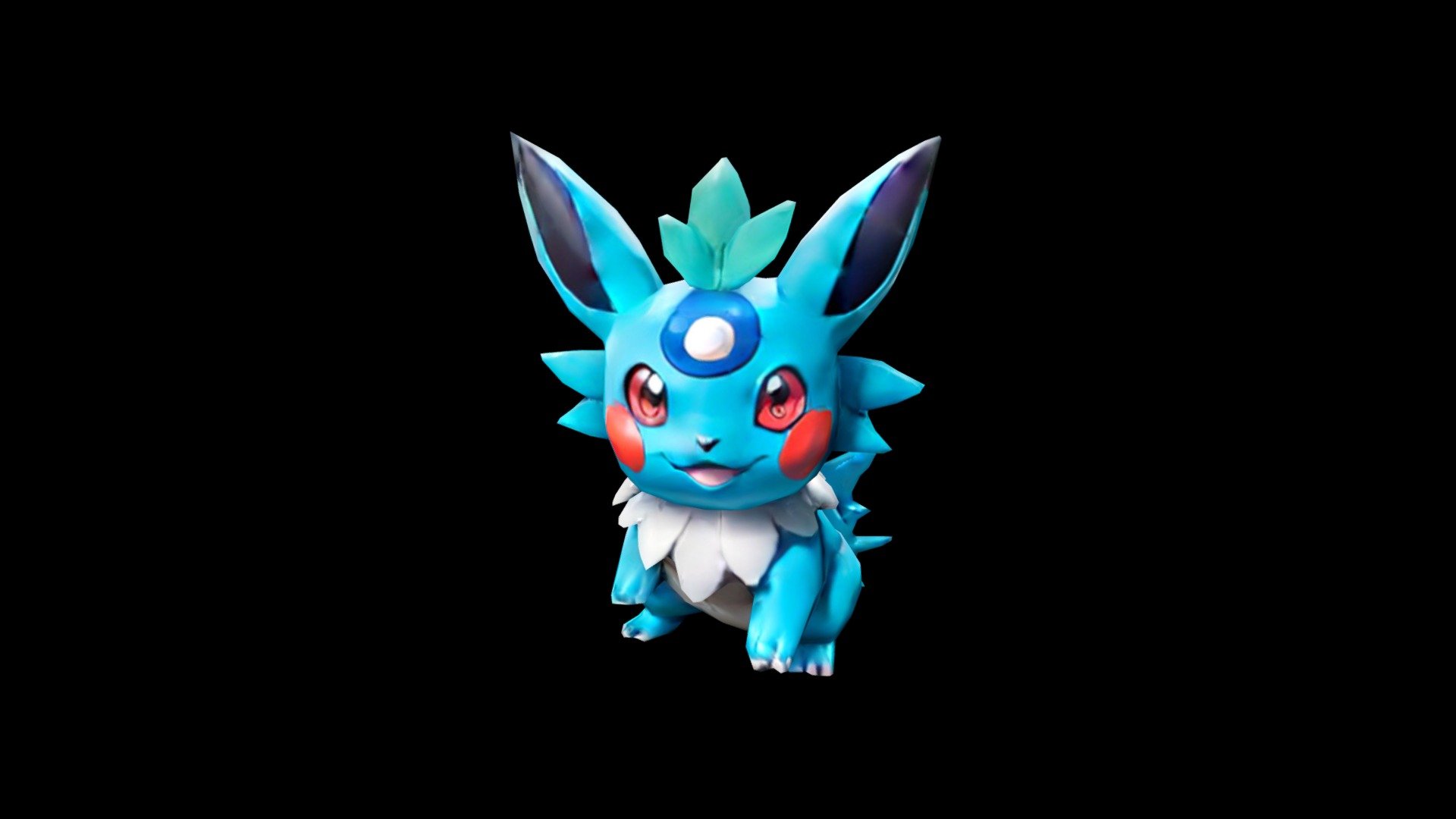 "Green Eye Creatures A Cartoon Grass Plant with - Download Free 3D ...