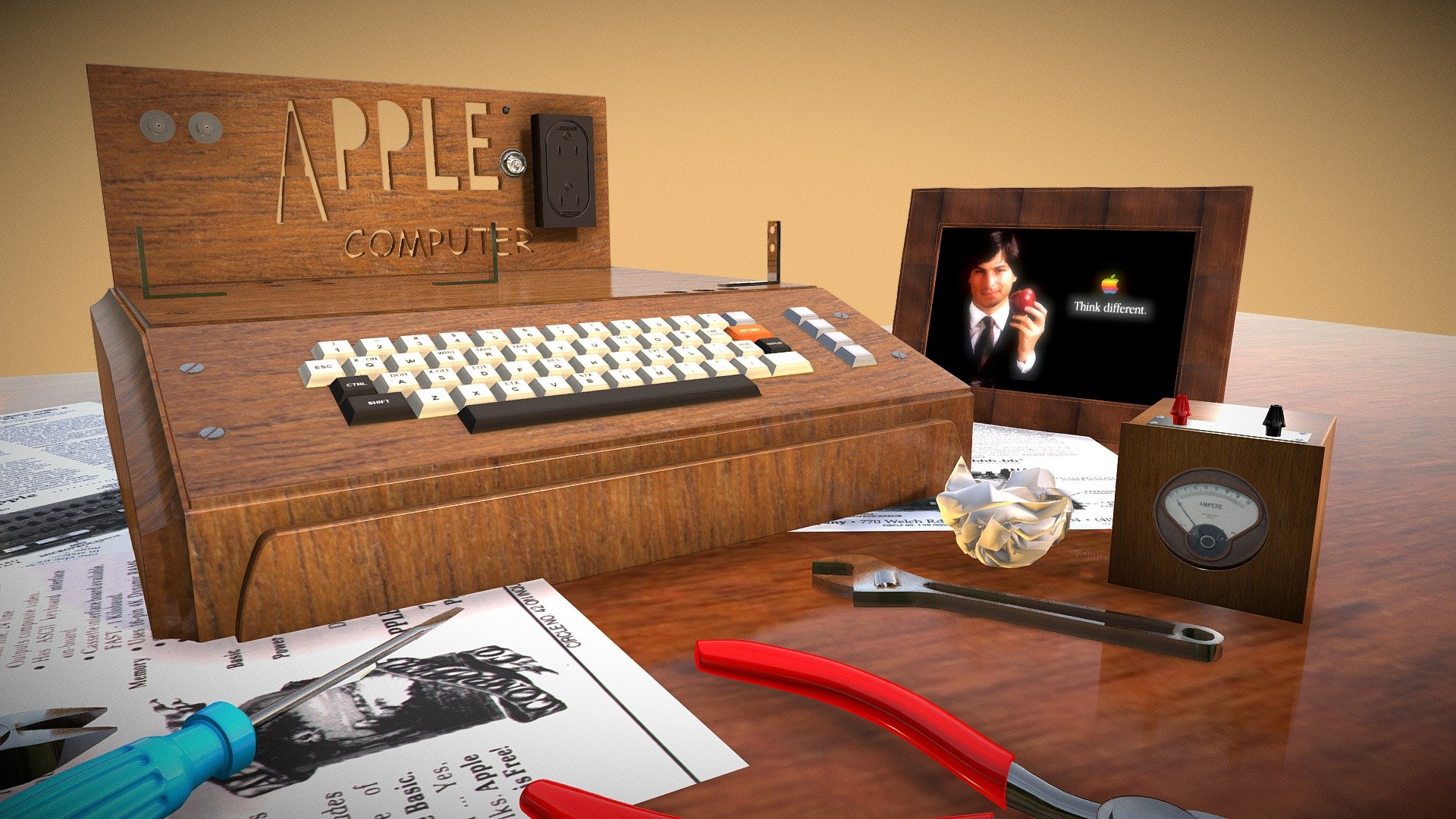 Apple-1 Desktop 1976 - Buy Royalty Free 3D model by John Doe ...