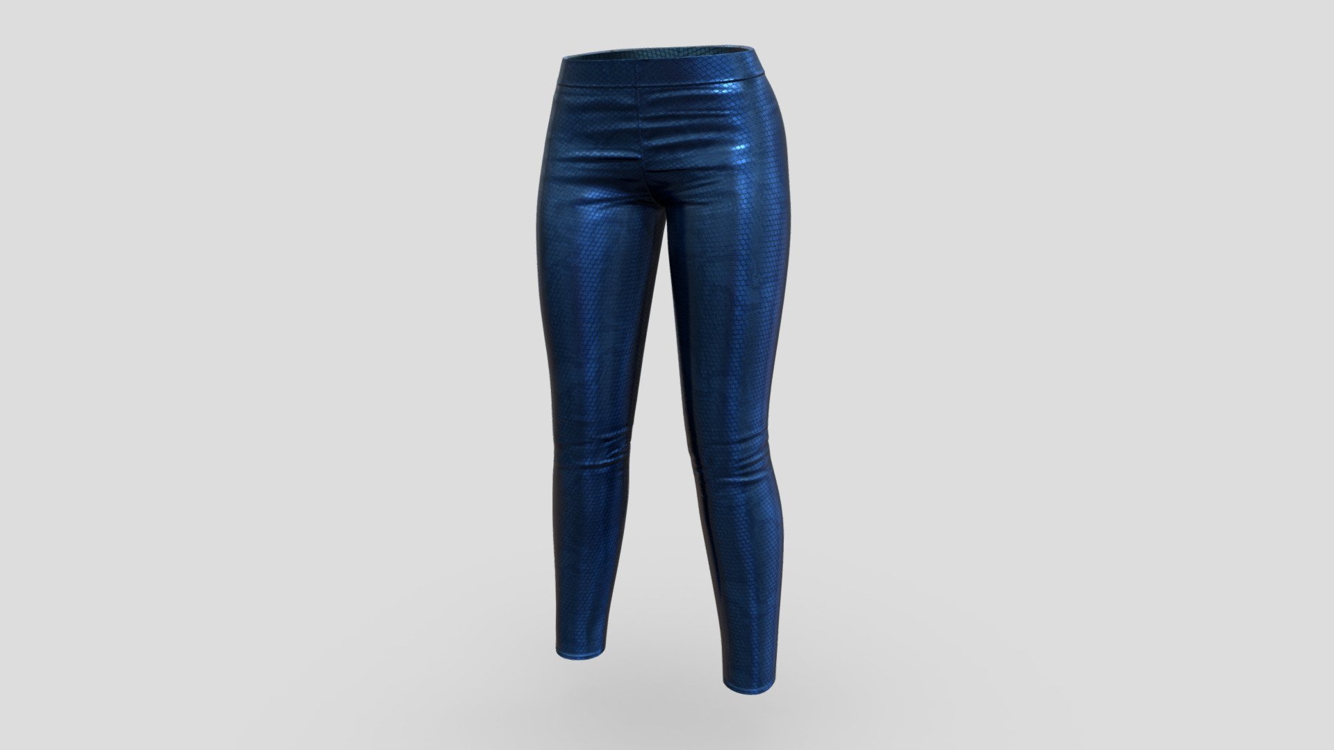 Female Shiny Blue Metallic Club Pants - Buy Royalty Free 3D model by ...