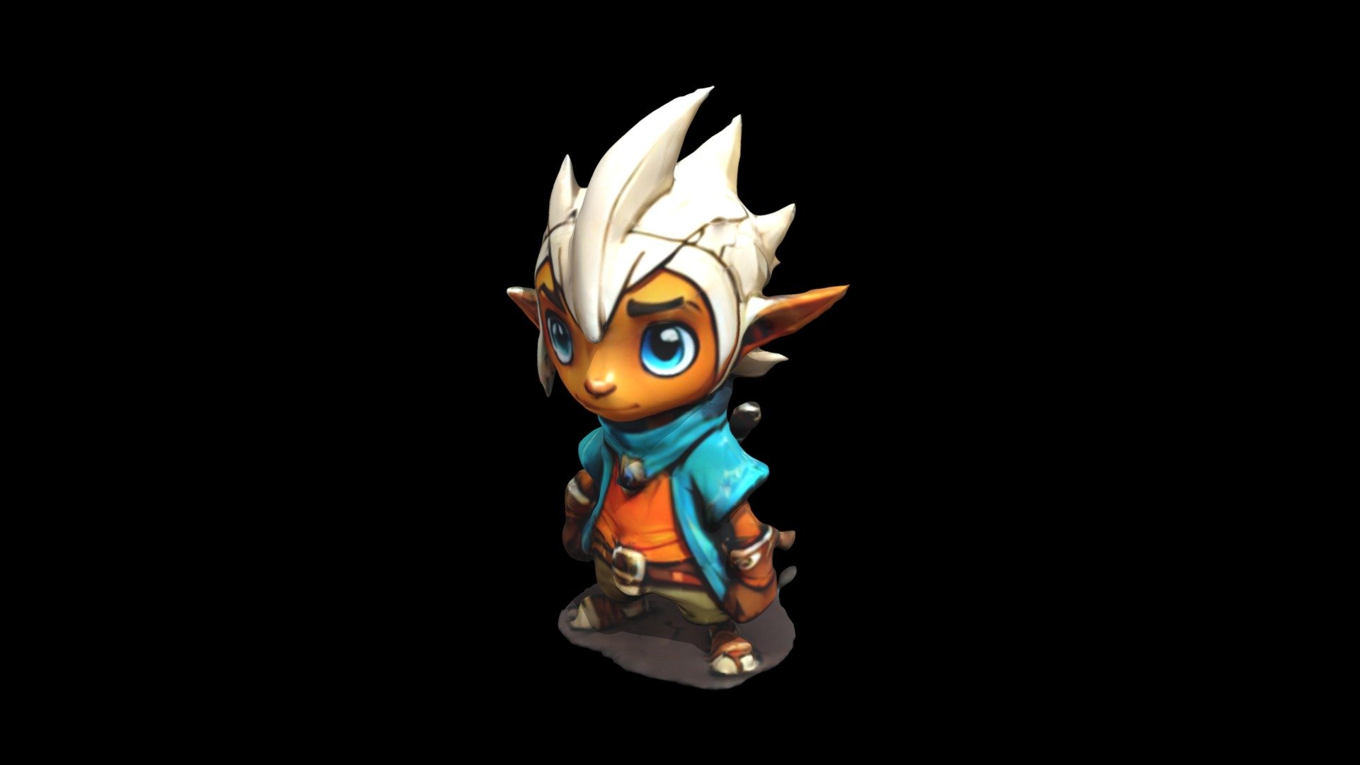 a drawing of a cartoon character with the let - Download Free 3D model ...