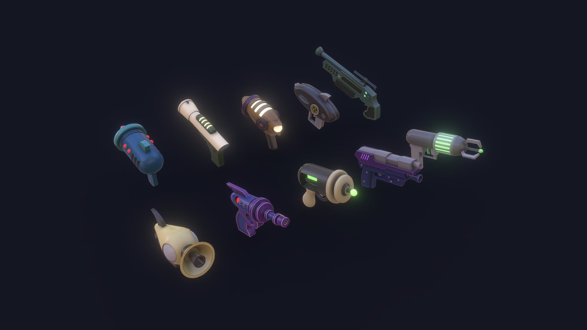 Space Gun Pack - 3D model by Atilla Kutluay Erdoğay (@akerdogay ...
