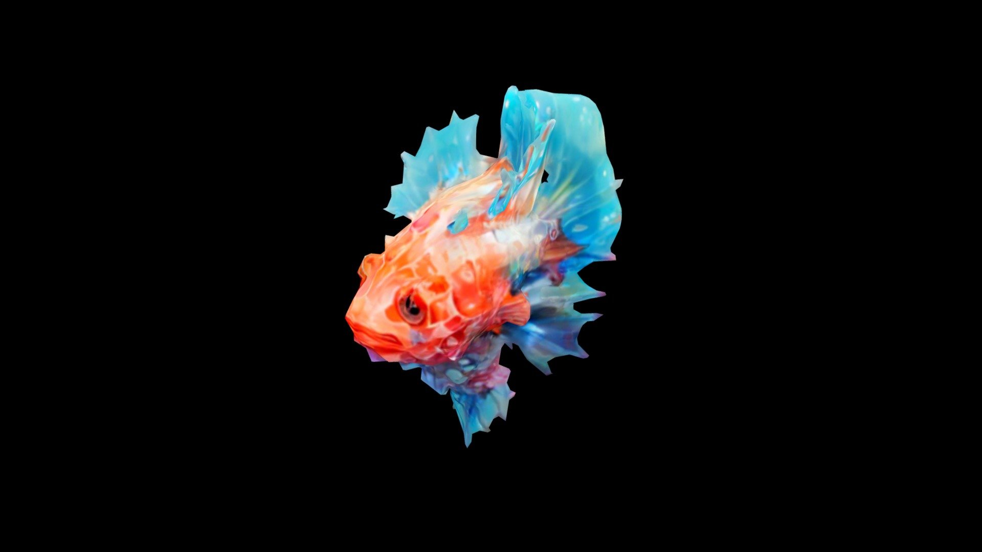 "Electric Blue Fin" A Vibrant Underwater Painted - Download Free 3D ...